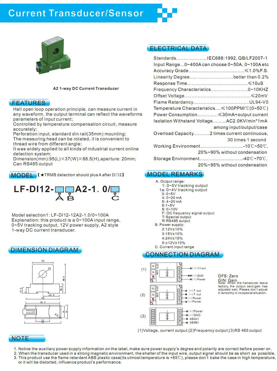 A2 DC Current Transducer